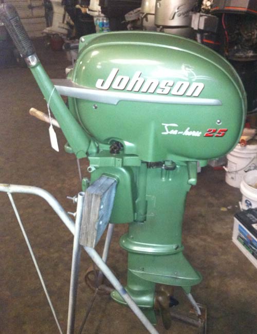 1953 25 hp Johnson RD-14 For Sale Restored Vintage Antique Outboard.