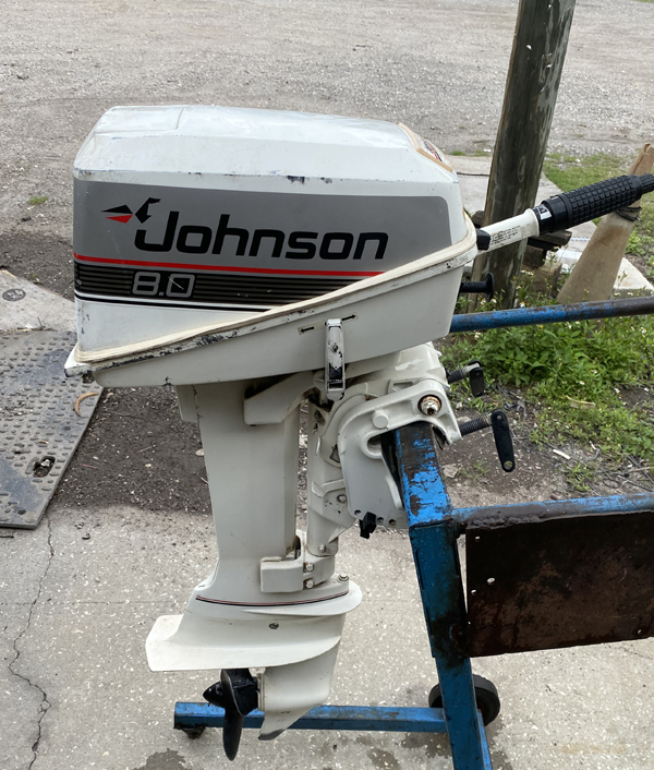 Johnson 8 hp Outboard Boat Motor For Sale.