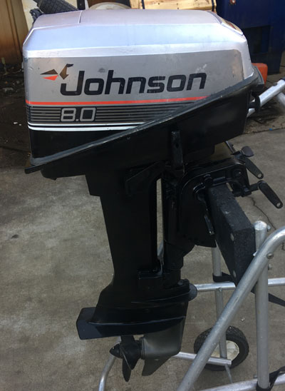 Johnson 8 hp Outboard Boat Motor For Sale.